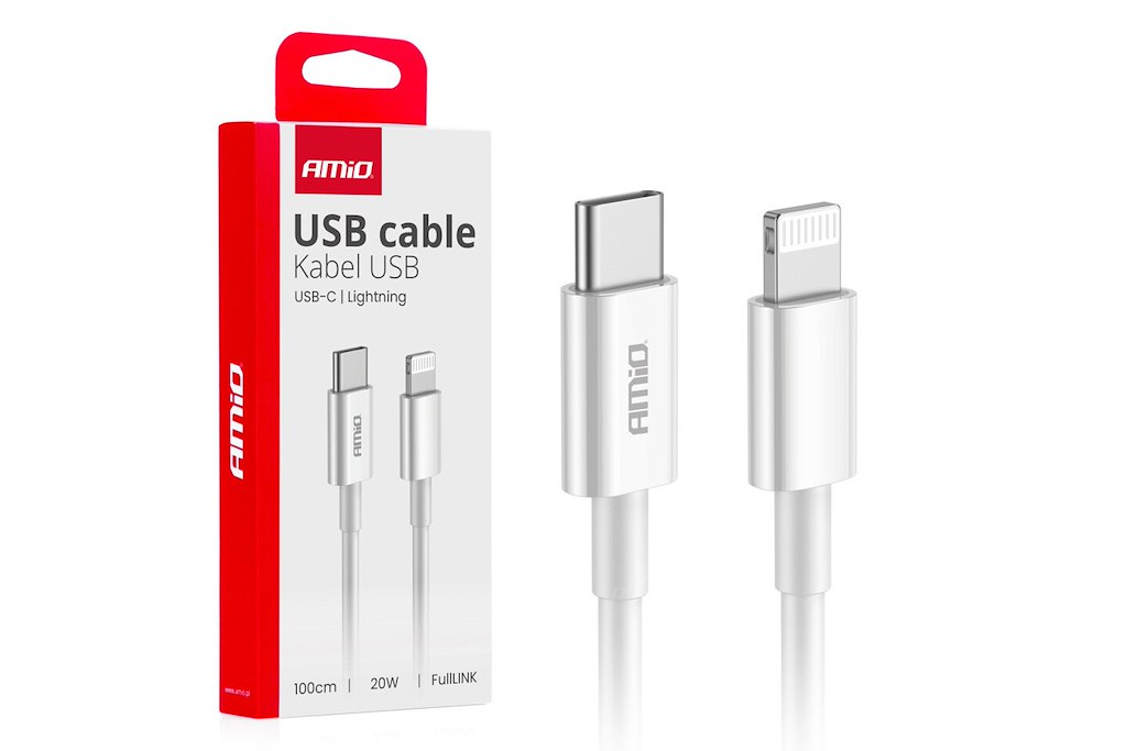 USB-C kabl za punjenje - LIGHTNING IPHONE PD 20V 100cm FullLINK AMIO-03898 ⚡ Brzo punjenje
