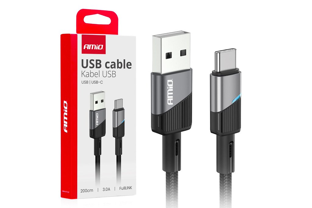 USB-A - USB-C 3A kabl za punjenje 200 cm FullLINK AMIO-03924 Proizvod nedelje