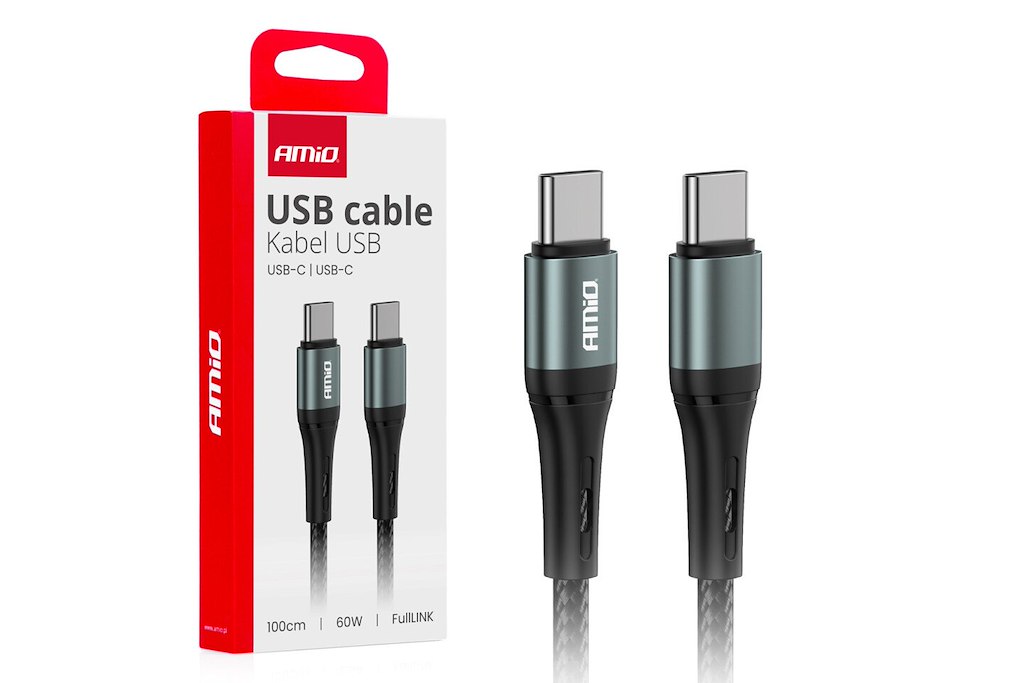USB-C - USB-C kabl za punjenje 60V 100cm FullLINK AMIO-03914 ⚡ Brzo punjenje