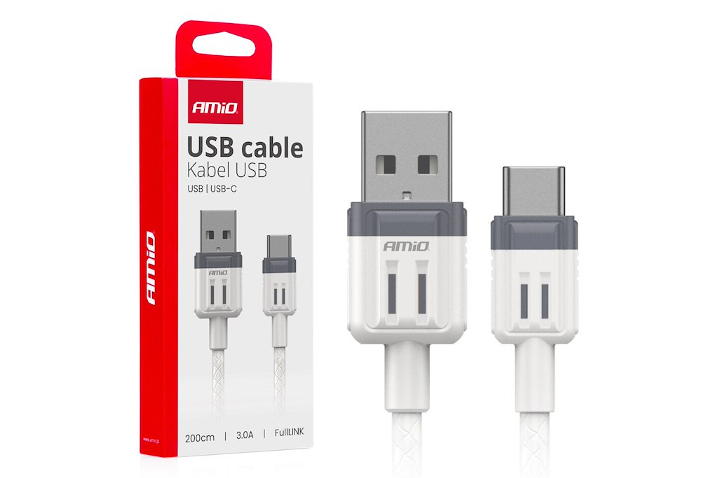 USB-A - USB-C 3A kabl za punjenje 200 cm FullLINK AMIO-03906 Proizvod nedelje