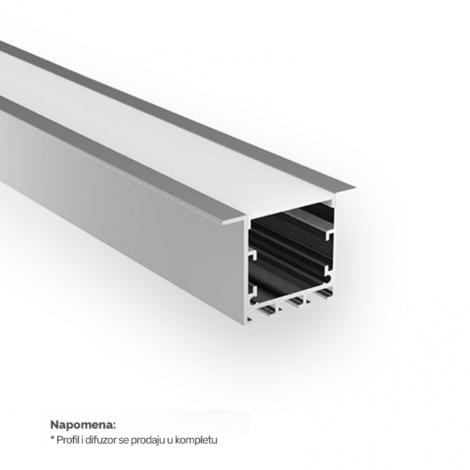 LED PROFIL LL-ALP017-R KOMPLET SIVI