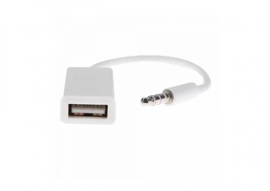 Adapter USB na AUX beli 17cm A017