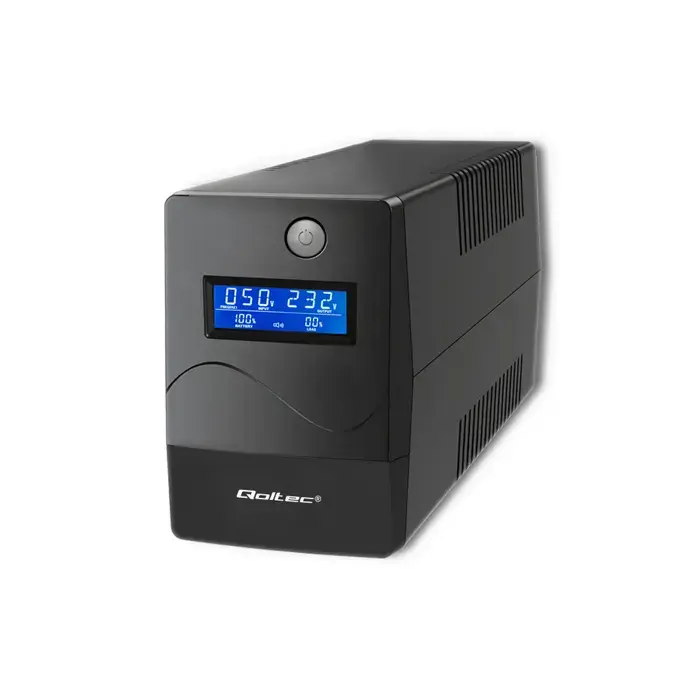 Qoltec Monolith, Uređaj za neprekidno napajanje, 650VA, 360W, LCD, USB, RJ45, Crni