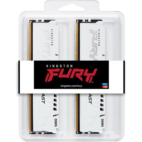 Kingston 64GB (2x32GB) DDR5 6400MT/s CL32 FURY Beast White EXPO DIMM memorija | KF564C32BWEK2-64