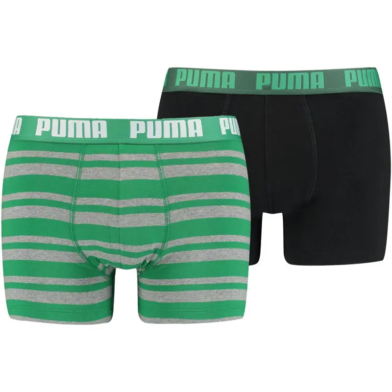 PUMA Muške bokserice Heritage Stripe, 2 para, Zelene i crne