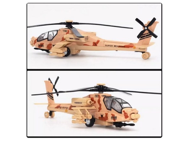 AH-64 Helikopter 22 cm, sa zvukom i svetlom, žuti