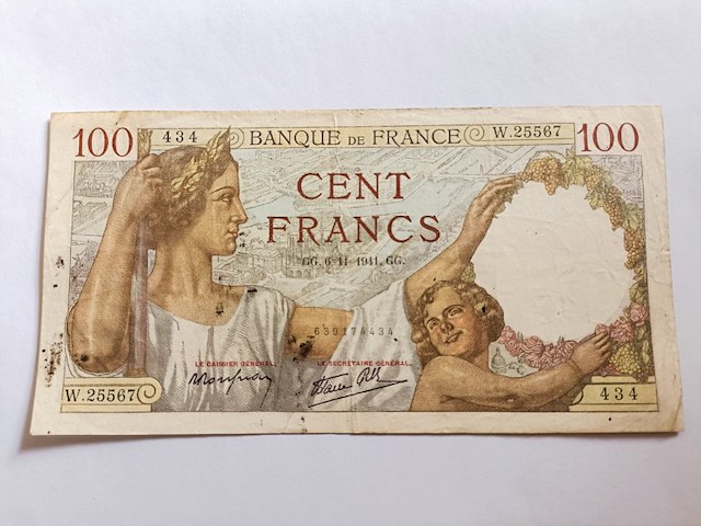 Francuska 100 franc 1941