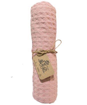 Tri Drugara Waffle prekrivač za bebe 114x78cm - Roze