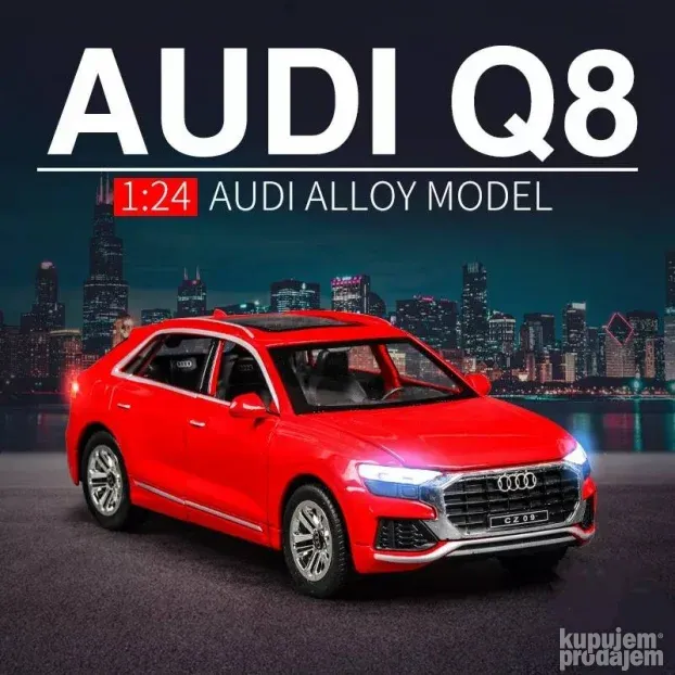 Audi Q8 1/24 Diecast Metalni,Crveni