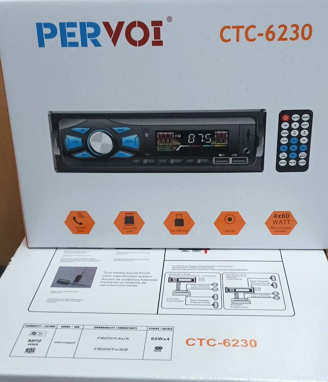 Auto radio Bluetooth Car mp3 pervoi ctc-6230