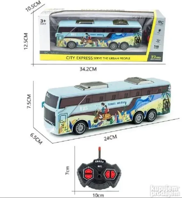 Autobus City Express na daljinski - Šareni autobus za decu