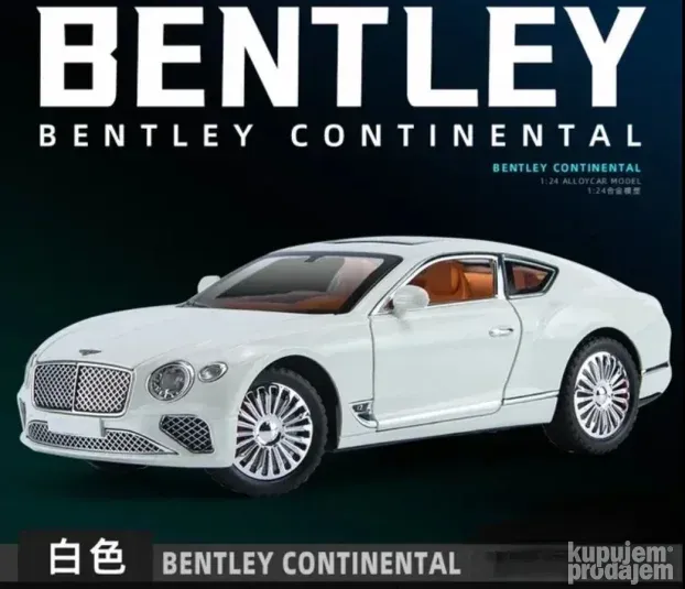 Bentley continental GT 1:28 beli metalni auto