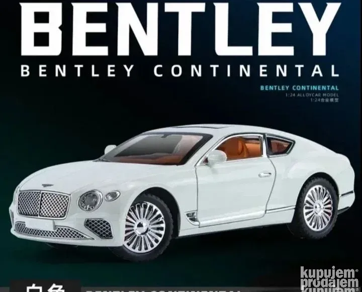 Bentley continental GT 1:28 beli metalni auto