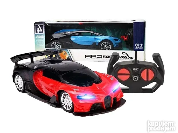 Bugatti auto na daljinski sa svetlećim farovima