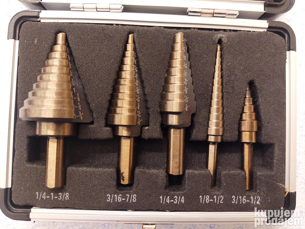 Burgije jelkice SET 5 kom u koferu konusne vidije