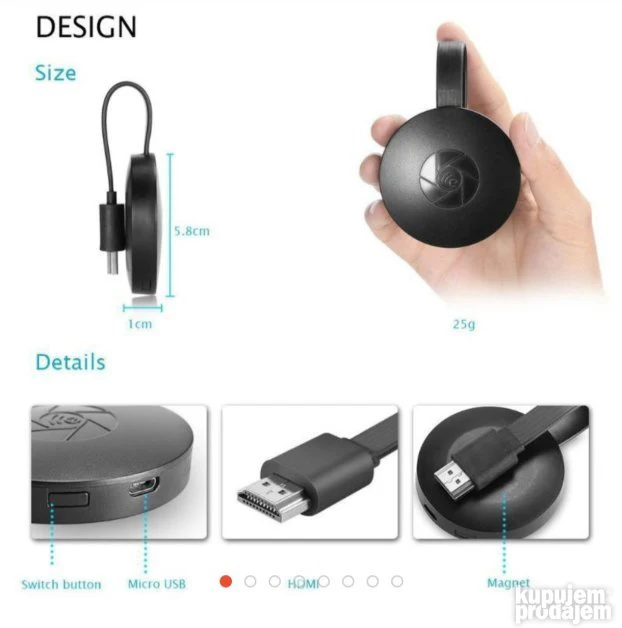 Chromecast Screen mirror plejer telefon tv QW