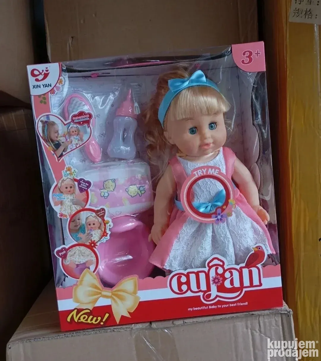 Cuffan velika lutka u haljina sa flašicom