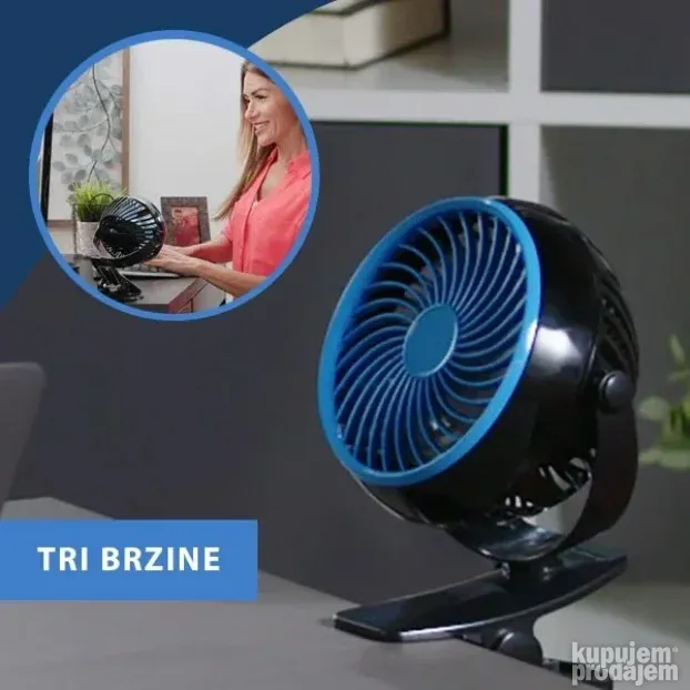 GO Fan-bežični ventilator za auto,kucu,posao 3 Brzine -Novo