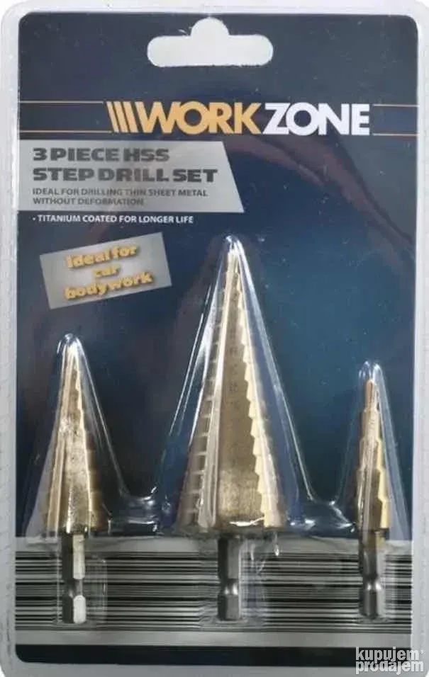 Jelkice Stepenaste burgije 3 komada set Novo