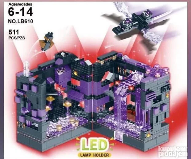 Kockice Minecraft 511 delova+LED lampa