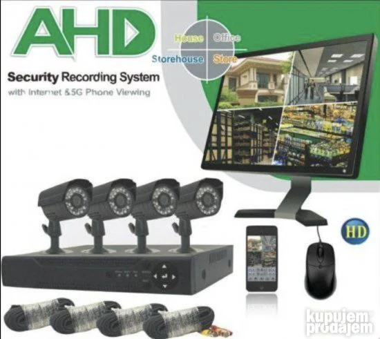 Komplet kamera za video nadzor SET 4 KOM AHD Security System