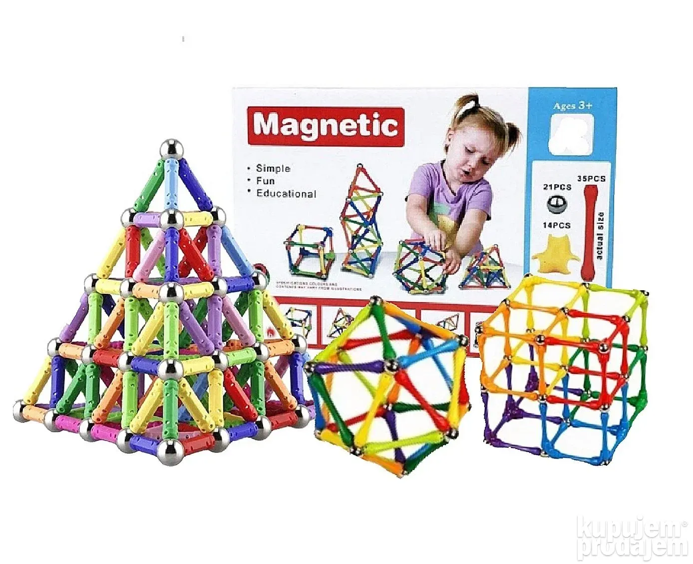 Kreativni magnetni štapići 108 delova
