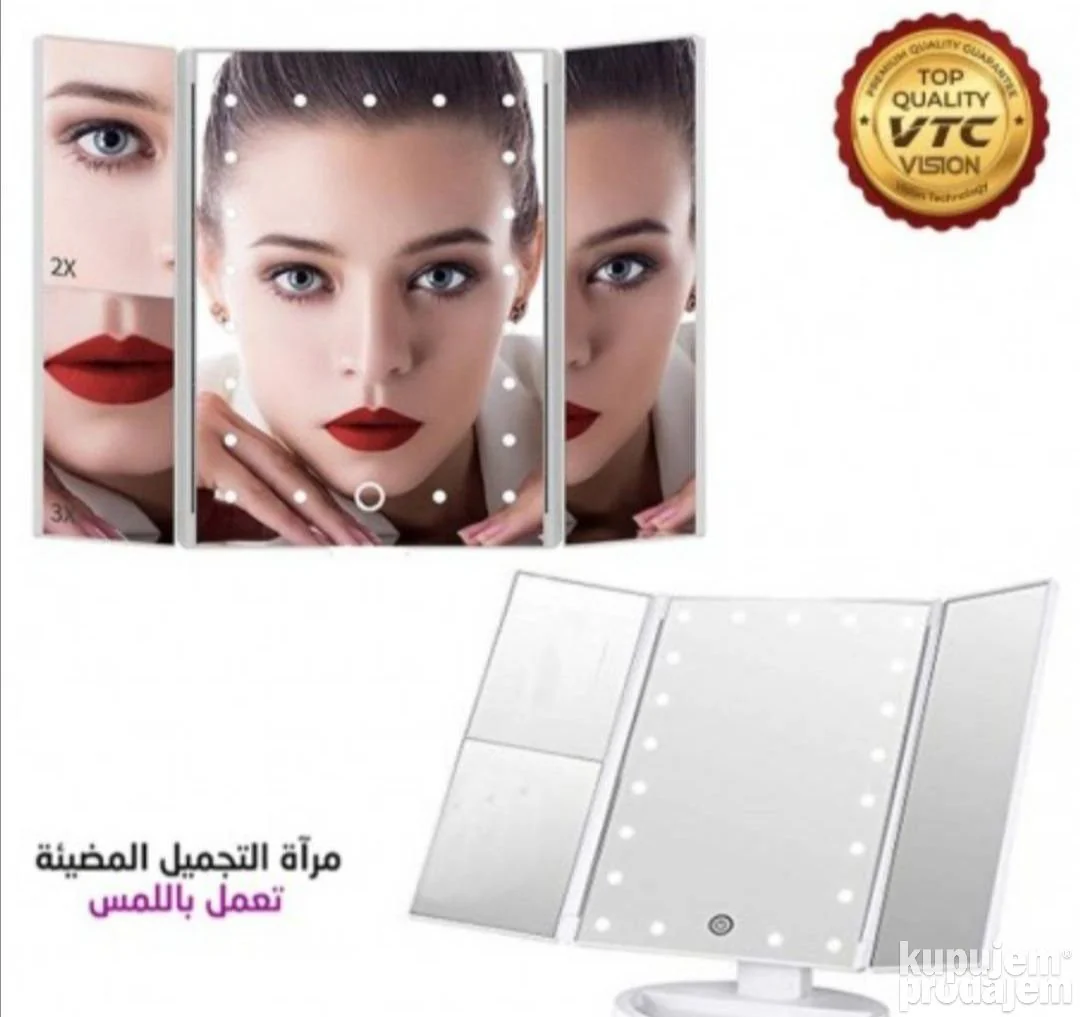 LED ogledalo 3 dela superstar magnifying mirror za sminkanje