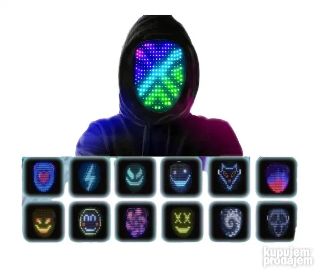 LED Tiktok maska sa 25 različitih lica