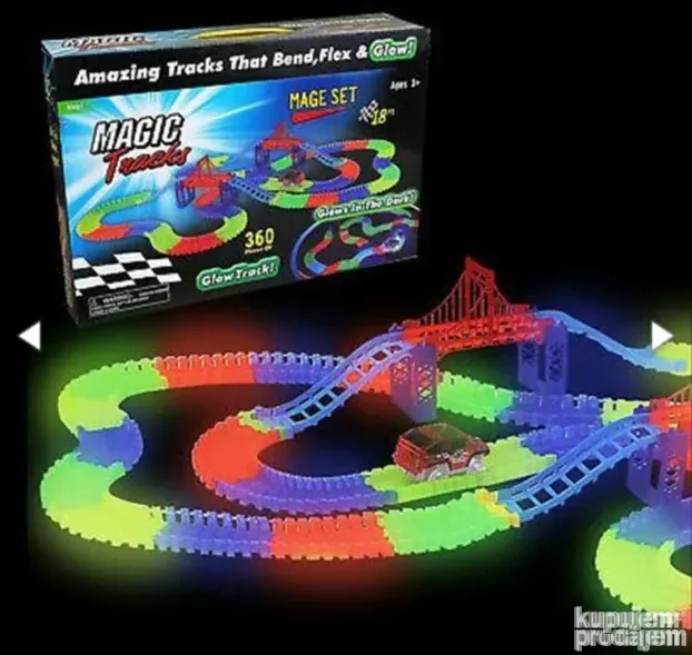 Magična staza Svetleći trkački set Staza koja svetli 220pcs