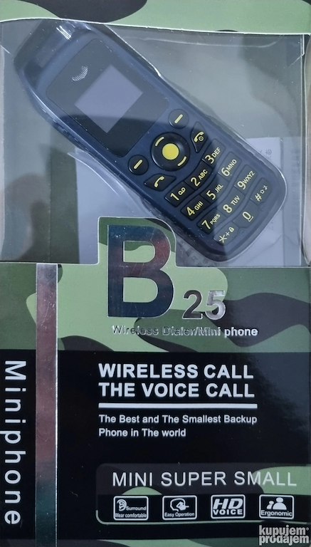 Mali telefon B25 wireless dialer/mini phone šupak