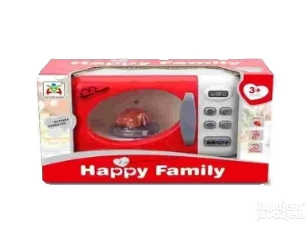 Mikrotalasna na baterije koja svetli i svira Happy family