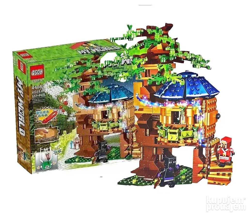 Minecraft Tvrđava na drvetu sa LED svetlom