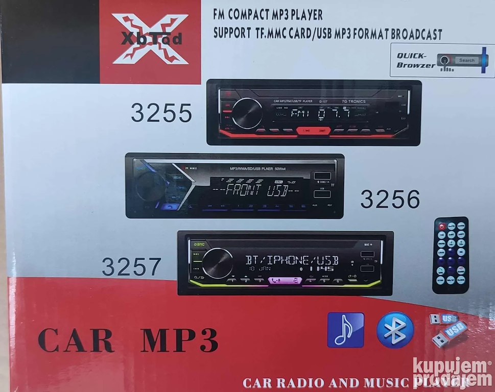 MP3 radio za automobil - Music player 60w x4