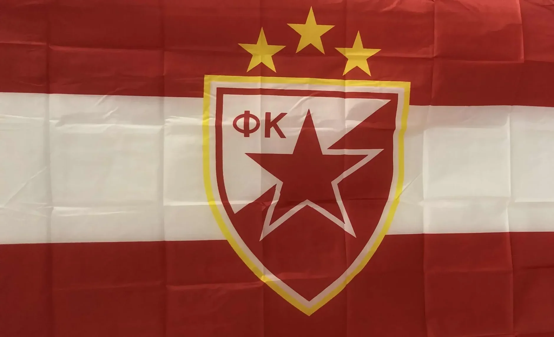 Navijačka zastava Crvene Zvezde sa 3 zvezdice Crvena Zvezda