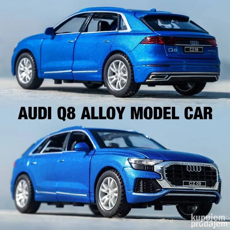 Plavi Audi Q8 metalni autići 1/24