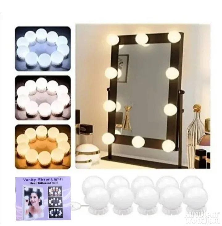 Prenosive LED sijalice za ogledalo 10 kom