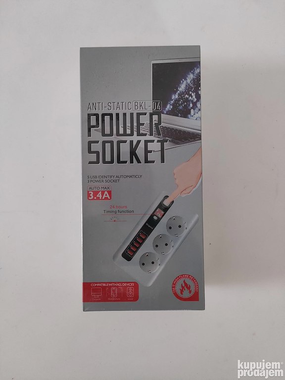 Produžni kabl 3 utičnice 5 USB QW