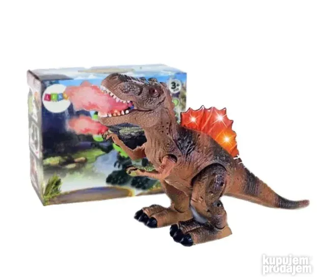 Robot T-rex koji bljue vatru svetli i svira