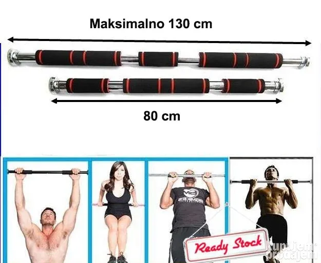 Šipka za zgibove vratilo za zgibove 80cm do 130cm -Novo-