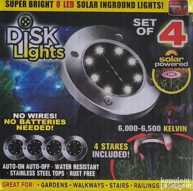 Solarna disk lampa za baštu dvorište,travnjake Disk 16 dioda