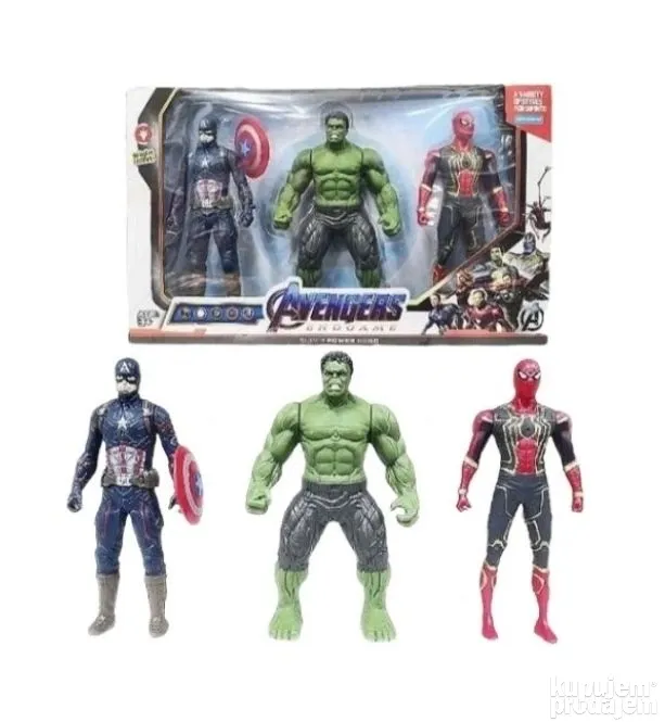 Super Heroji Spiderman, Captian America, i Hulk