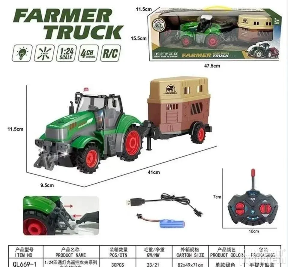 Traktor sa prikolicom na daljinski