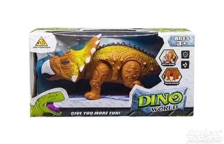 Triceratops koji hoda, svetli i svira