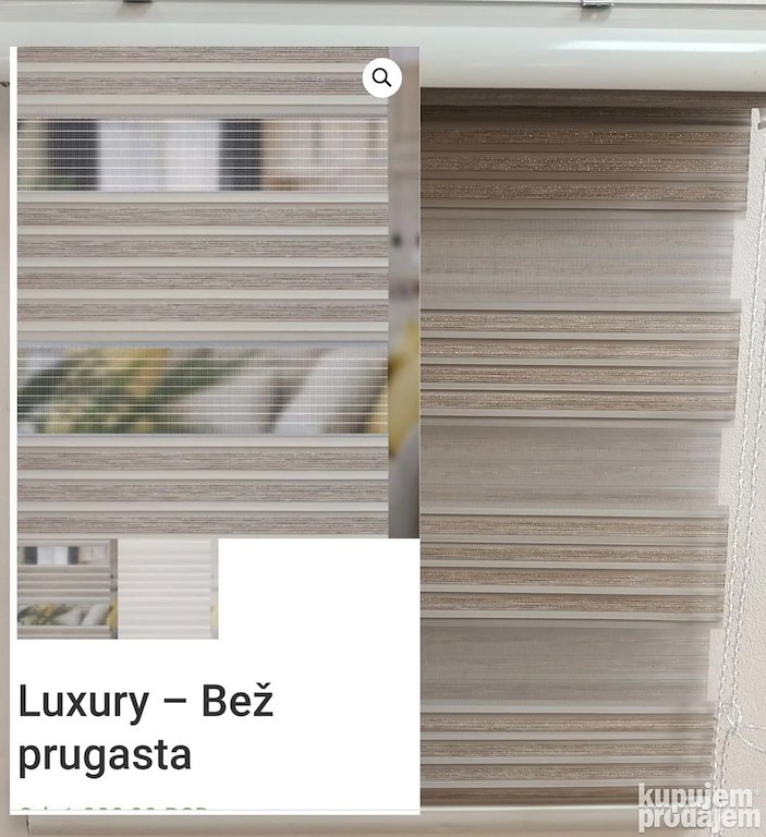 Zebra zavese LUXURY Bež Prugasta Dan Noc