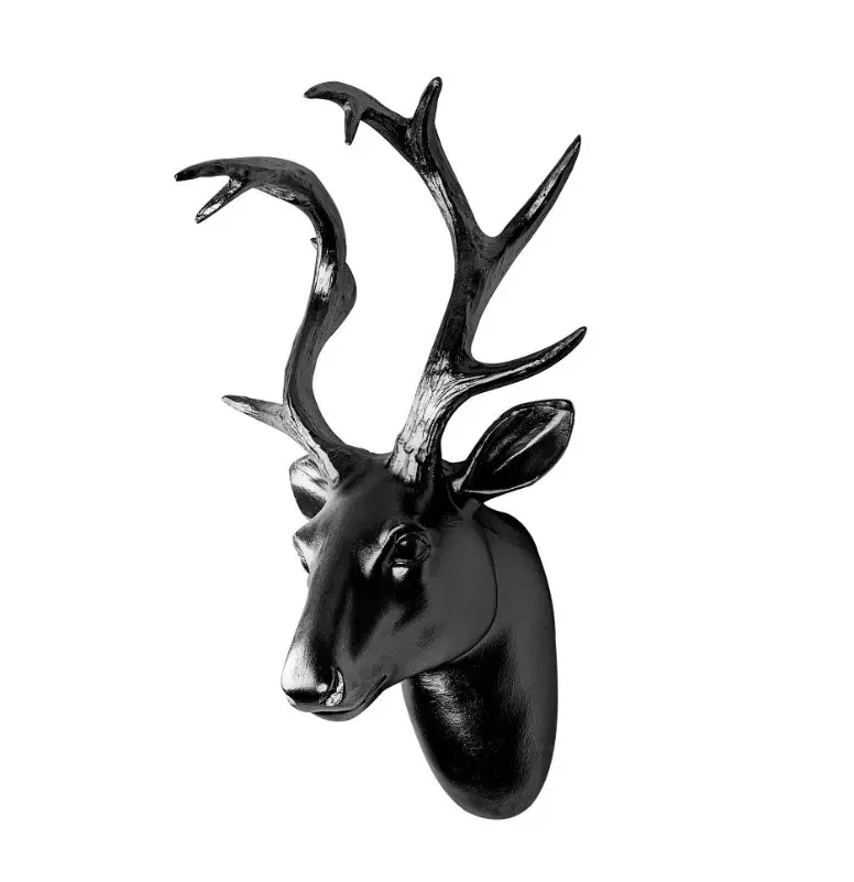 Wallxpert Zidna dekoracija Bust of Deer 4, Crna