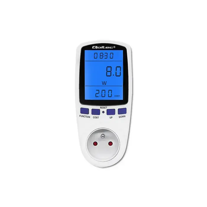 Qoltec PM0626 Merač potrošnje električne energije, 3680W, 16A, LCD