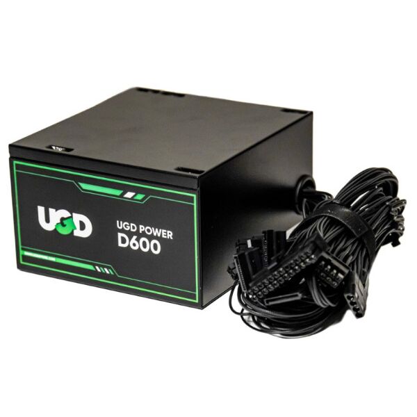 Napajanje * D600 600W UGD Power 12cm FAN, 20+4pin, 4+4pin, 3xSATA, 1xIDE, 2x6+2pin Black