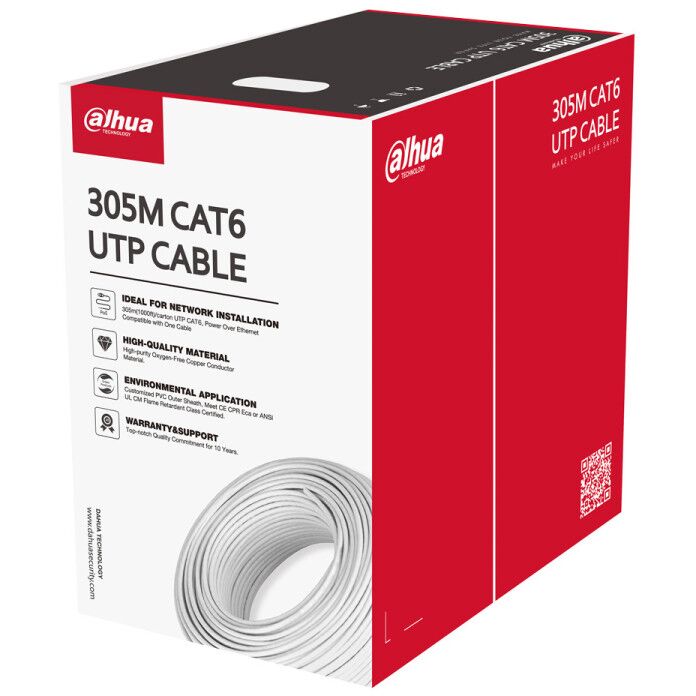 Dahua PFM923I-6UN-C, CAT6E LSZH CPR E KABL OFC(OXYGEN FREE COPPER) PVC IZOLACIJA PAKOVANJE 305M