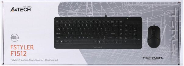 A4-F1512 A4Tech tastatura YU-LAYOUT + mis USB, Black