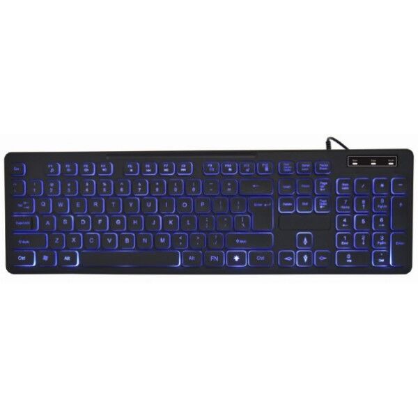 KB-UML3-02 Gembird LED multimedijalna tastatura sa pozadinskim osvetljenjem, US layout USB